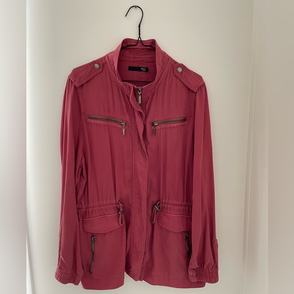 Jackets & Coats | Dusty Pink Utility Jacket With Gunmetal Zips And ...